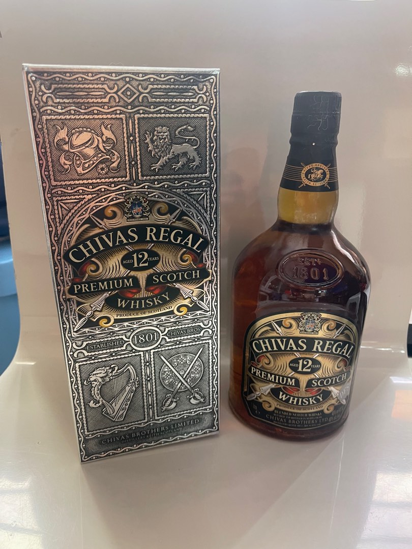 Chivas Regal 12 YO 1L, Food & Drinks, Alcoholic Beverages on Carousell
