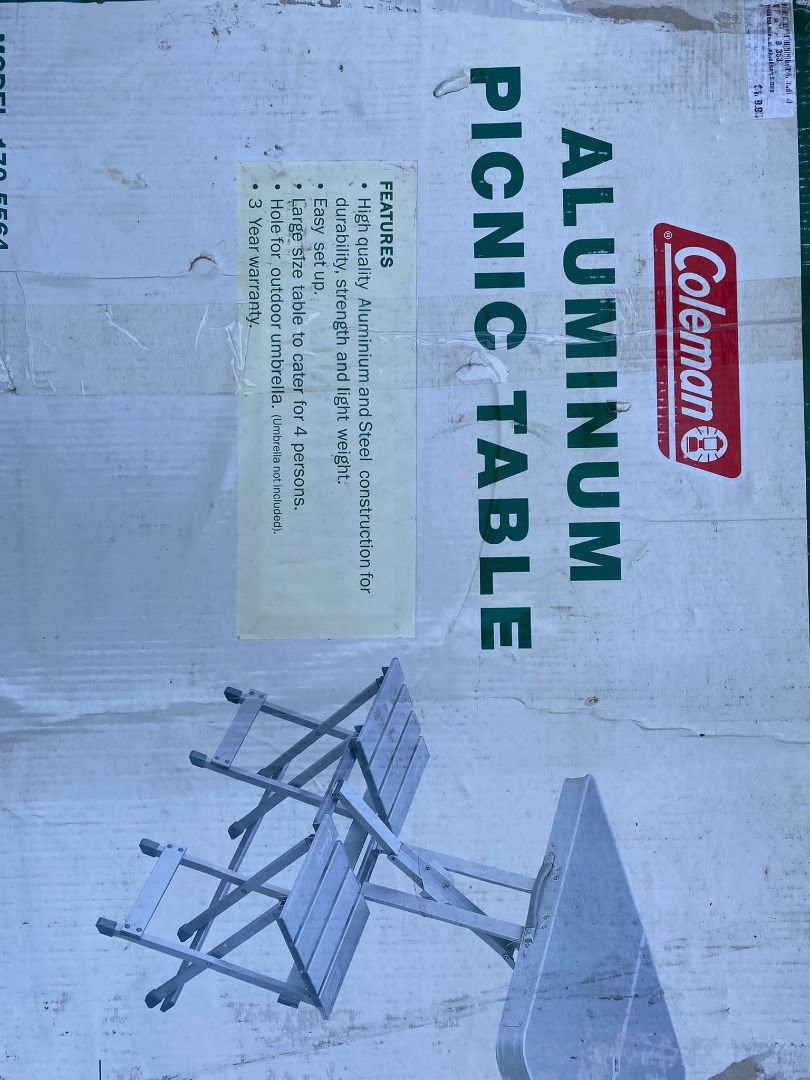 Coleman Aluminium Portable Picnic Table, Furniture & Home Living ...
