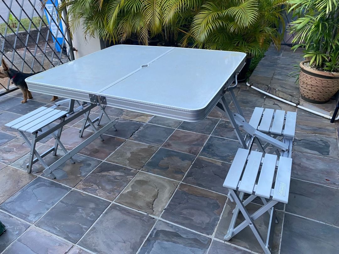 Coleman Aluminium Portable Picnic Table, Furniture & Home Living ...