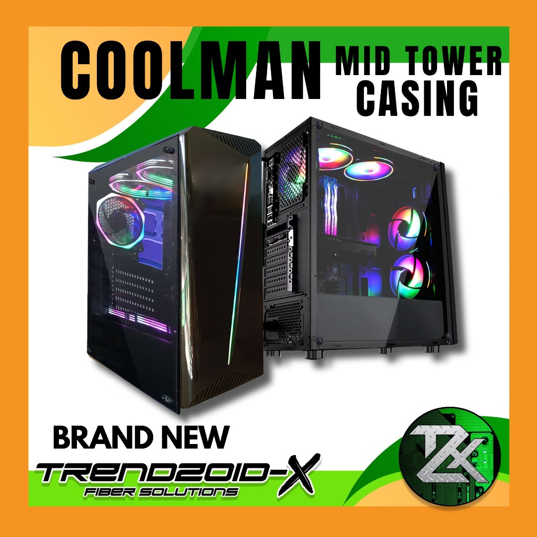Coolman ATX Desktop Casing with Tempered Glass | TRENDZOID-X FIBER ...