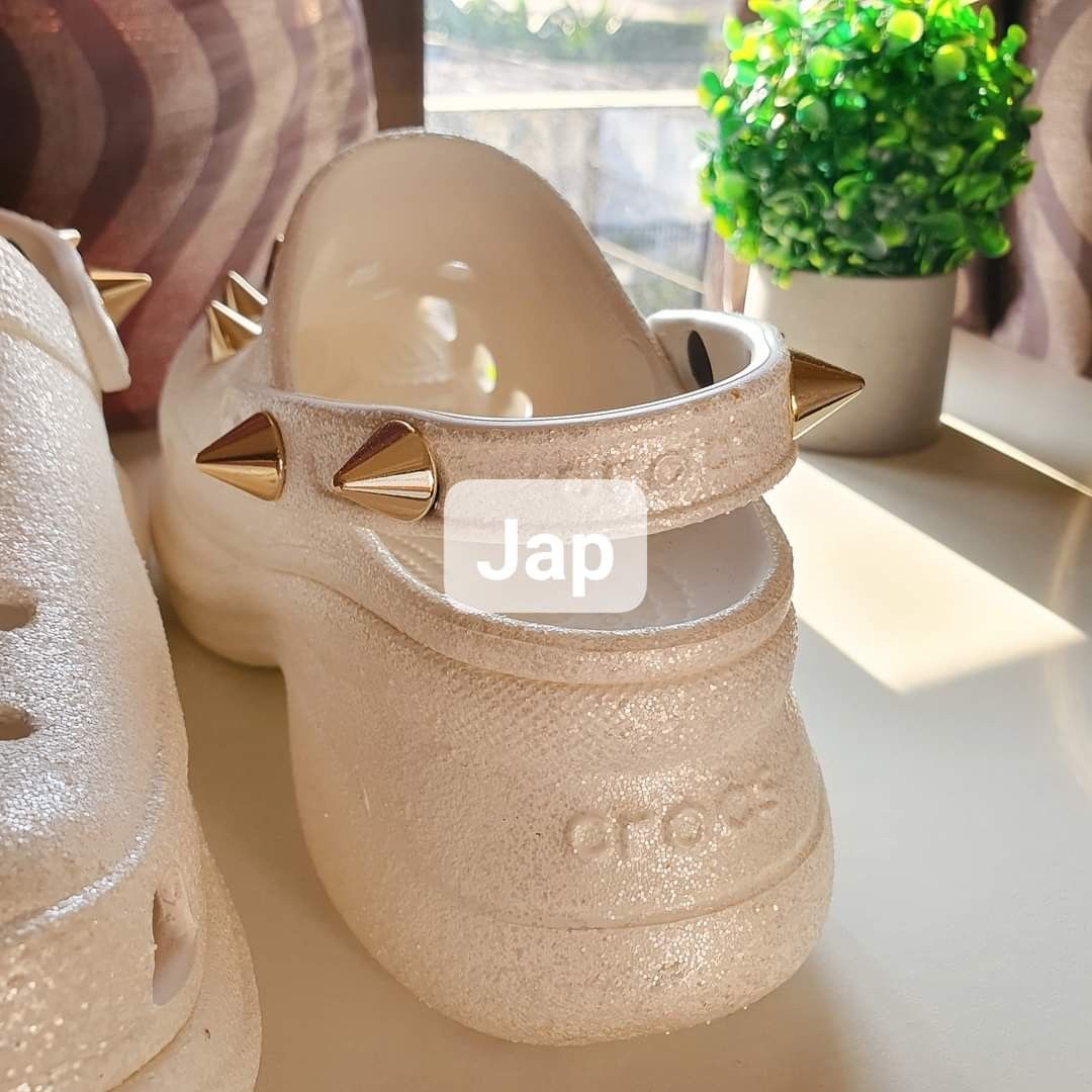 Crocs Classic Bae Glitter Stud, Women's Fashion, Footwear, Slippers and ...