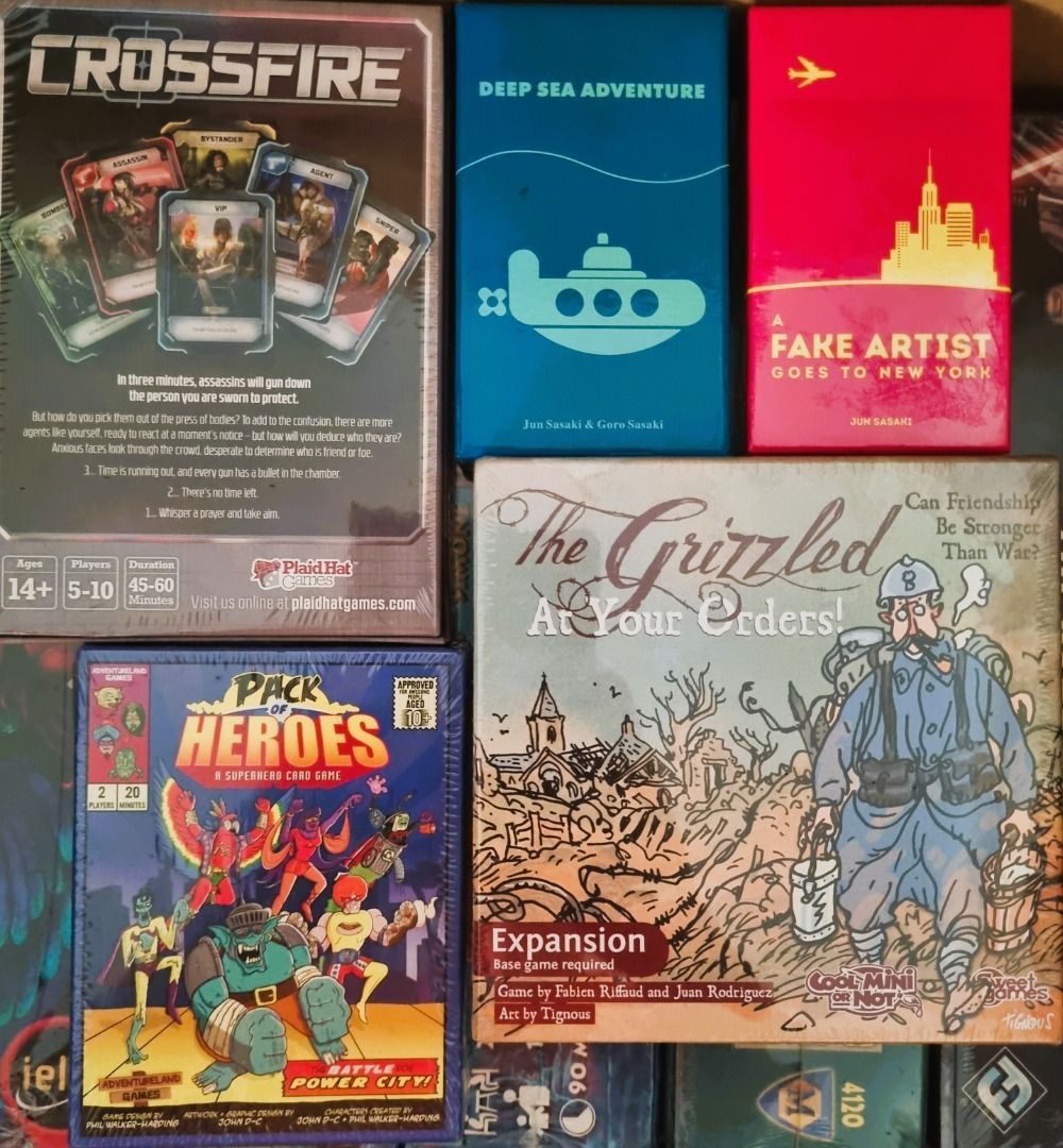Crossfire, Deep Sea Adventure, Fake Artist Goes NY, Grizzled, Pack of ...