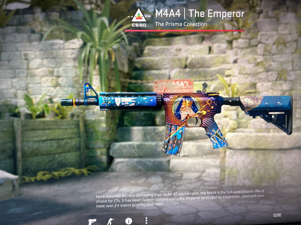 CSGO CS2 M4A4 THE EMPEROR LOW FLOAT FT 0.15, Video Gaming, Video Games ...
