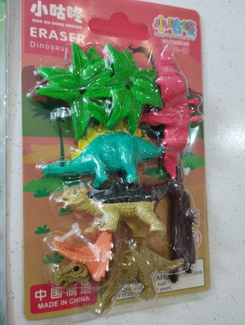 Dinosaur stickers & erasers, dino mecard, Hobbies & Toys, Stationery ...