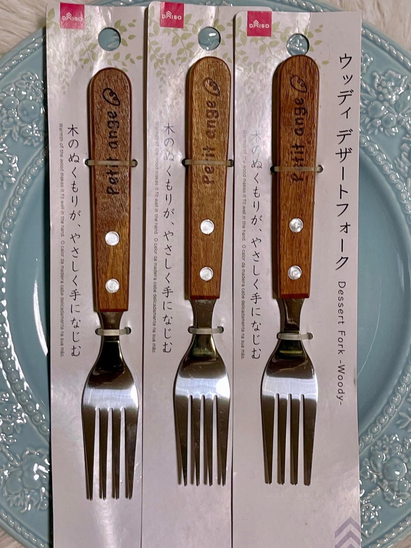 Elegant & Durable Stainless Steel Natural Warm Woody Handle Table Fork ...