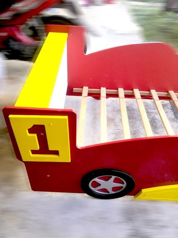 F1-Racing Car Kids Bed (Red/Yellow), Furniture & Home Living, Furniture ...