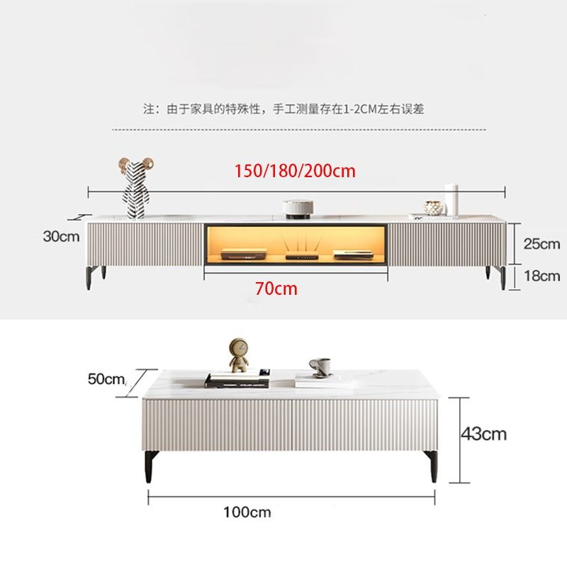 Fashion simple modern TV cabinet Sintered stone Solid wood drawer ...
