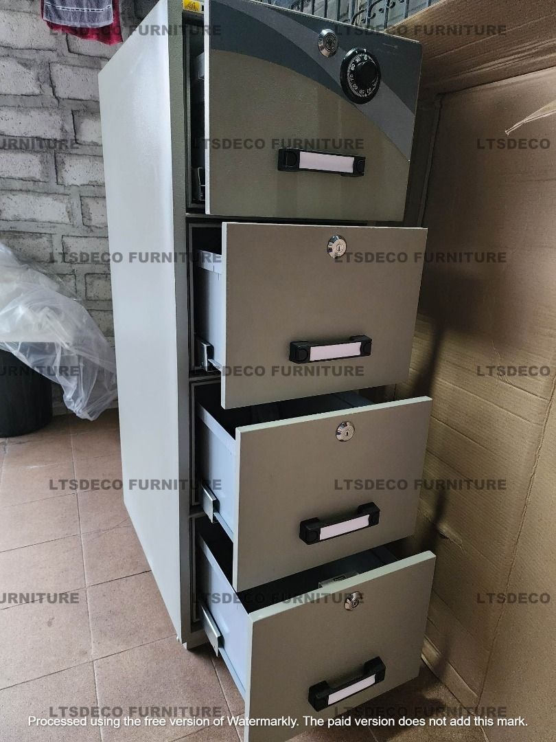 FIREPROOF RESISTANT SAFETY VAULT VERTICAL FILING CABINET OFFICE ...