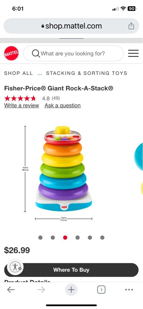Fisher-Price Giant Rock-A-Stack, Babies & Kids, Infant Playtime on ...