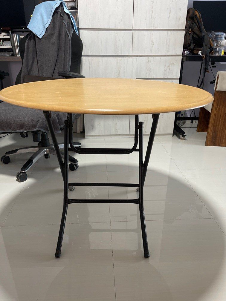 Foldable round table ( Diameter 90CM ), Furniture & Home Living ...