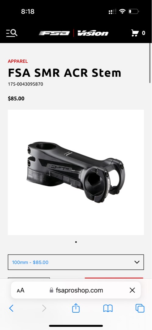 FSA SMR ACR Stem (100mm) 連Merida expert CW handlebar, 運動產品, 單車及配件, 單車 - Carousell