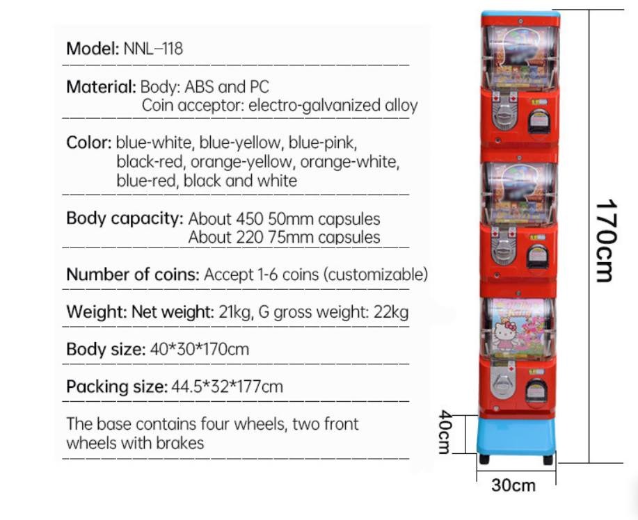 Giant Gumball Machine Three Layer Vending Machine, Hobbies & Toys, Toys ...