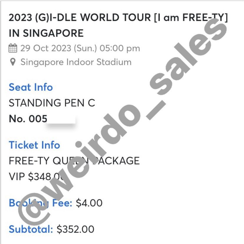 GIDLE (G)I-DLE QUEEN VIP CAT 1 STANDING PEN C FIRST 100 SINGAPORE 2023 ...
