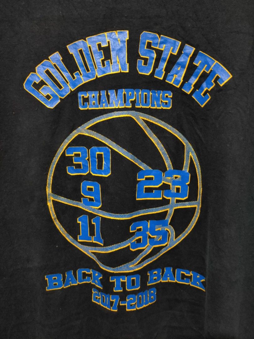 Golden State Warriors Back to Back Champion T-Shirt 4XL, Men's Fashion ...