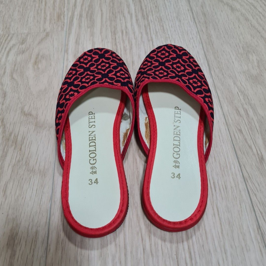 Golden Step Fabric Slip On Flats, Women's Fashion, Footwear, Flipflops ...