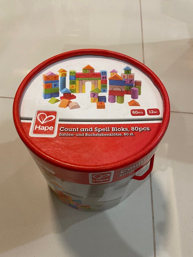 Hape Blocks 80 pcs, count and spell Blocks, Babies & Kids, Infant ...