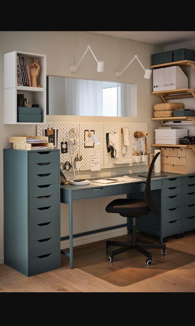 BEST CONDITION: IKEA ALEX STUDY TABLE DESK HOME OFFICE, Furniture ...