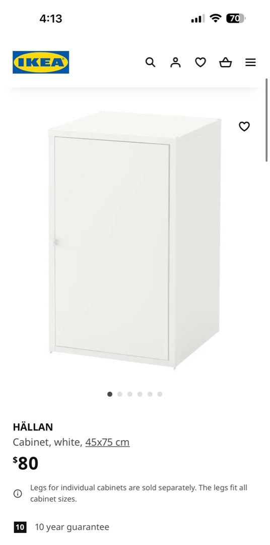 IKEA Hallan White Metal Cabinet, Furniture & Home Living, Furniture ...