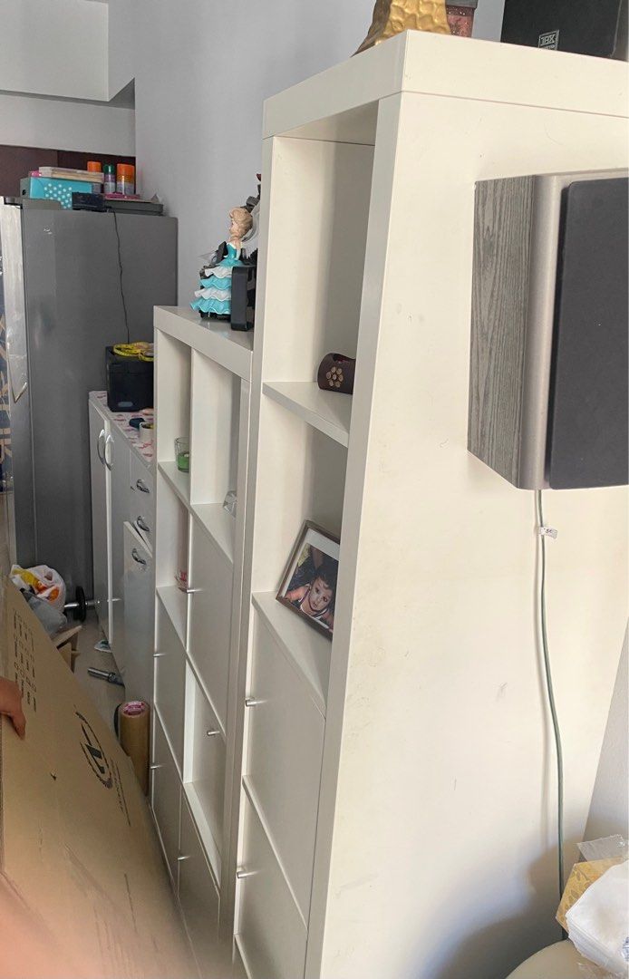 Ikea KALLAX (2x4) + (1x5) display unit in white color, Furniture & Home ...