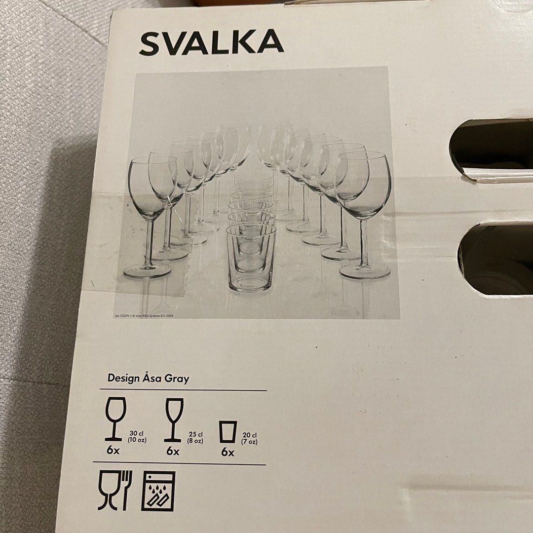 IKEA SVALKA asa gray 18 wine champagne cocktail glasses 3 styles ...