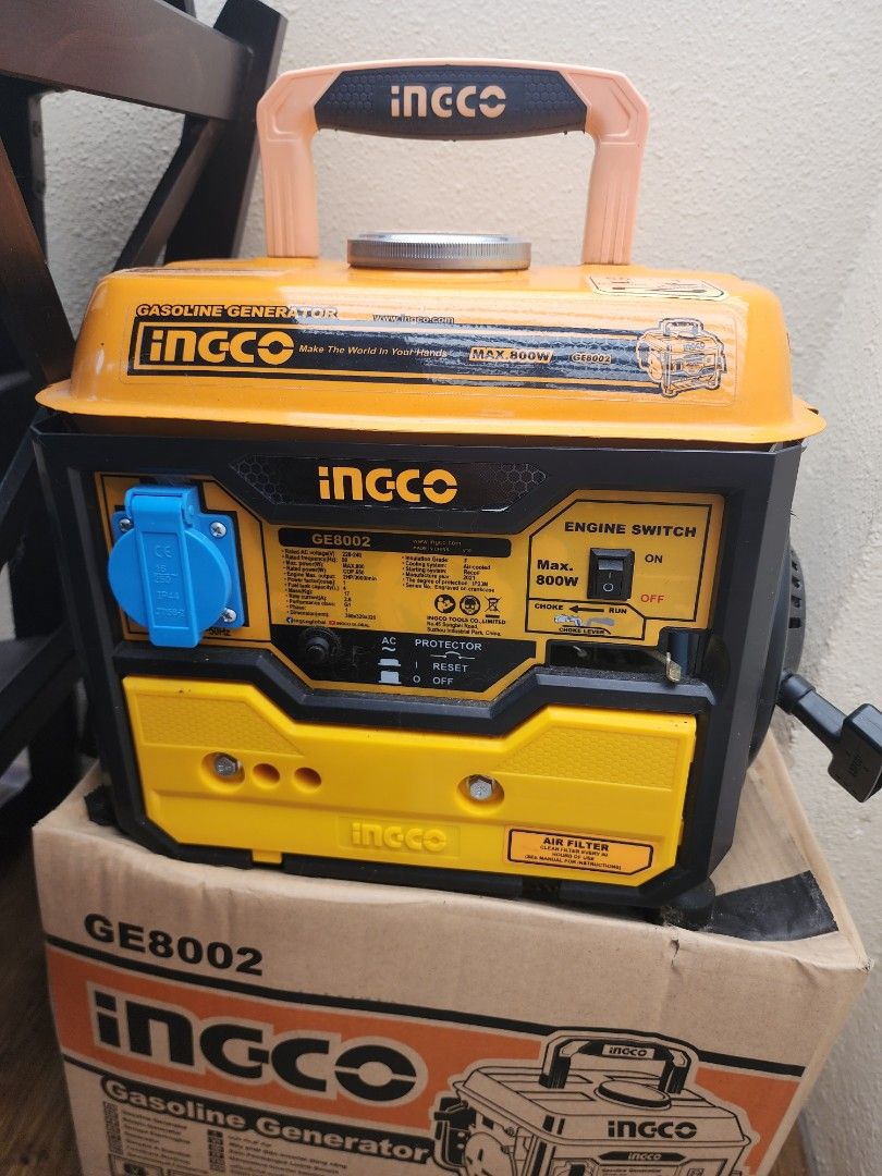 INGCO PORTABLE GASOLINE GENERATOR 800W RATED 650W GE8002, Furniture ...