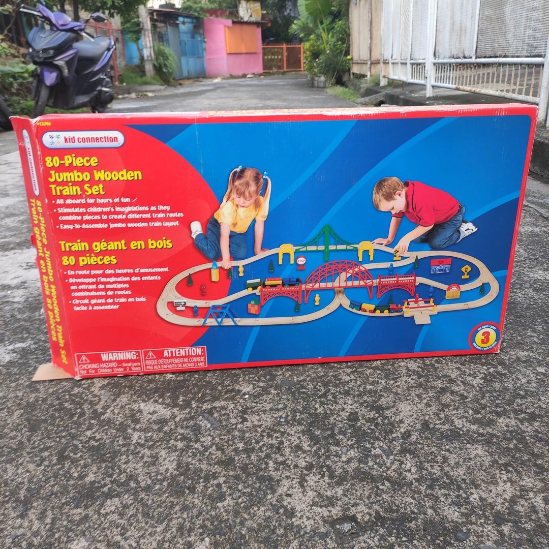 Jumbo Wooden Train Set, Hobbies & Toys, Toys & Games on Carousell