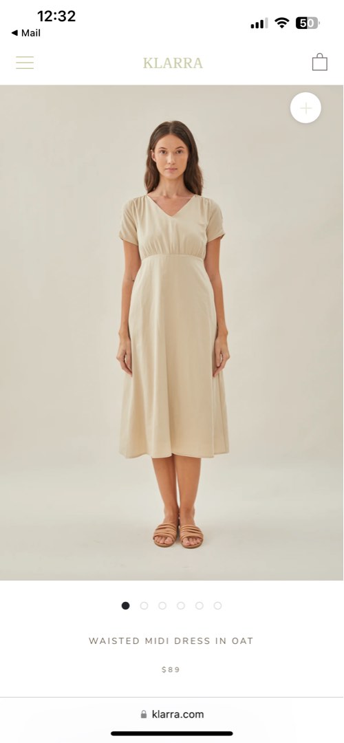 Klarra waisted midi in oat, Women's Fashion, Dresses & Sets, Dresses on ...