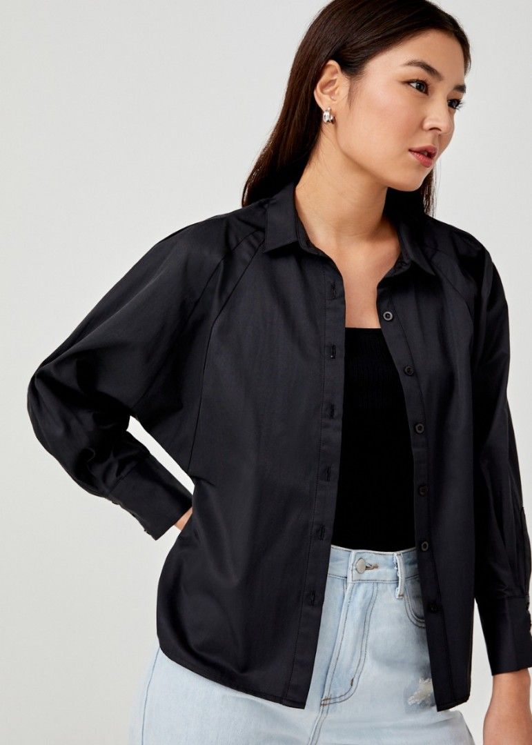 LB Sheila Balloon Sleeve Button Down Shirt, Women's Fashion, Tops ...