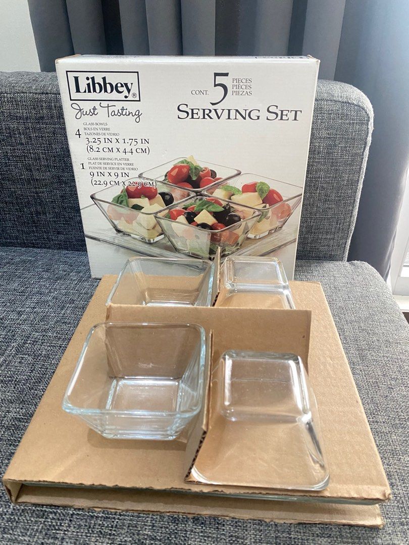 Libbey 5 piece serving set, Furniture & Home Living, Kitchenware ...