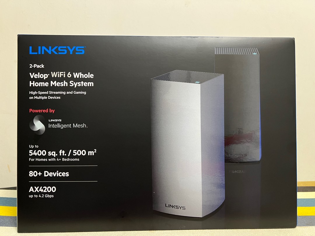 Linksys 2-Pack Velop WiFi 6 Whole Home Mesh System (MX8400), Computers & Tech, Parts ...