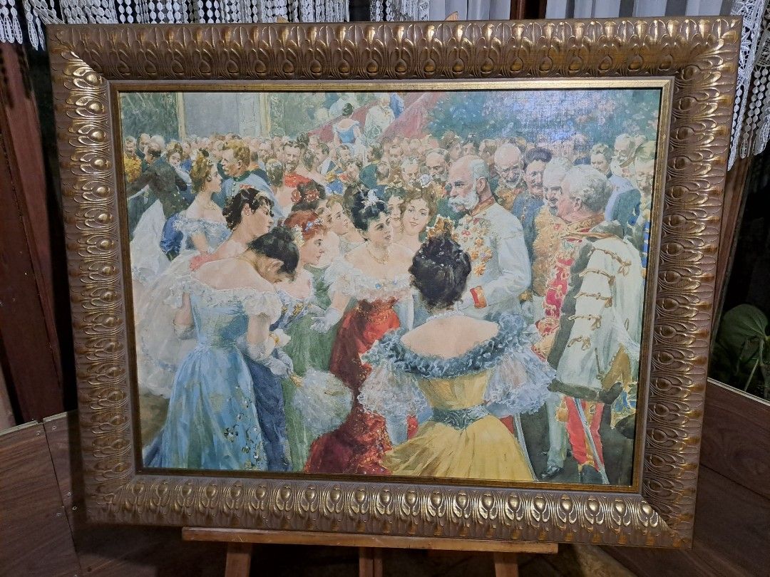 Lukisan Antik Pesta Bangsawan Eropa, Desain & Kerajinan Tangan, Karya ...