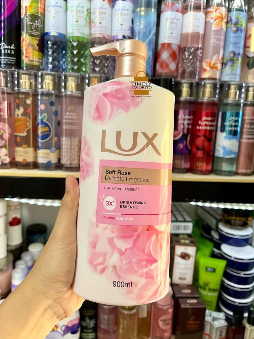 Lux Soft Rose/Cooling Peach/Icy Muguet Body Wash 900ml, Beauty ...