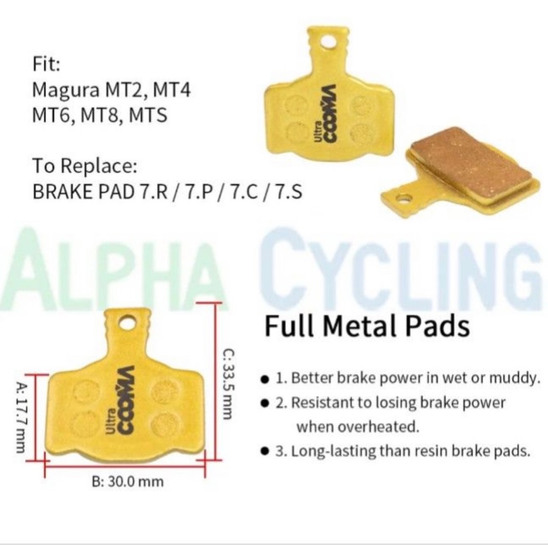 Magura MT2 COOMA ULTRA Brake pad (Pricing For One Caliper), Sports ...