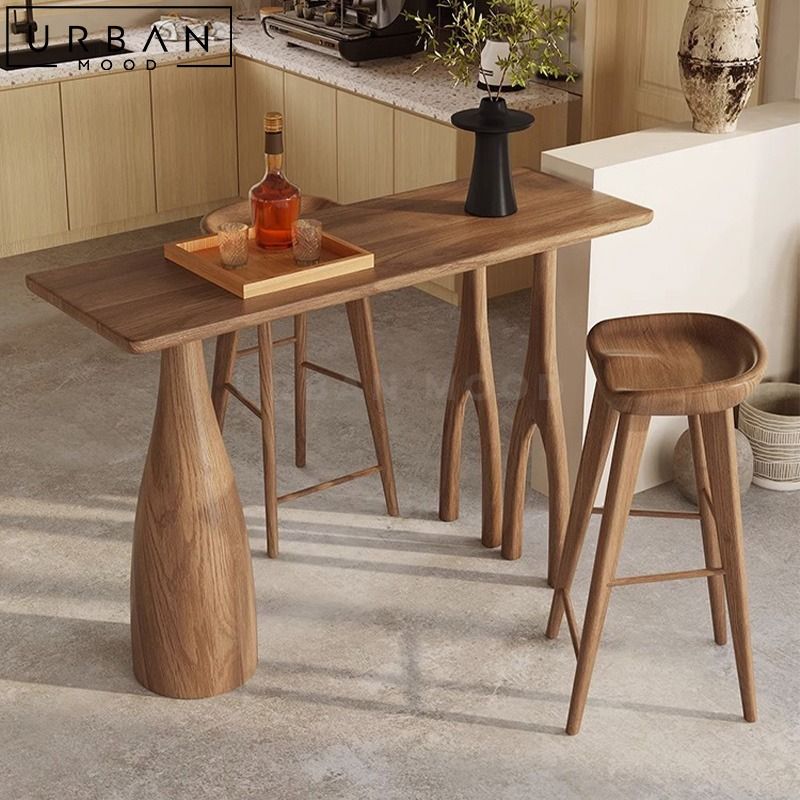 MARGAUX Modern Solid Wood Bar Table, Furniture & Home Living, Furniture ...