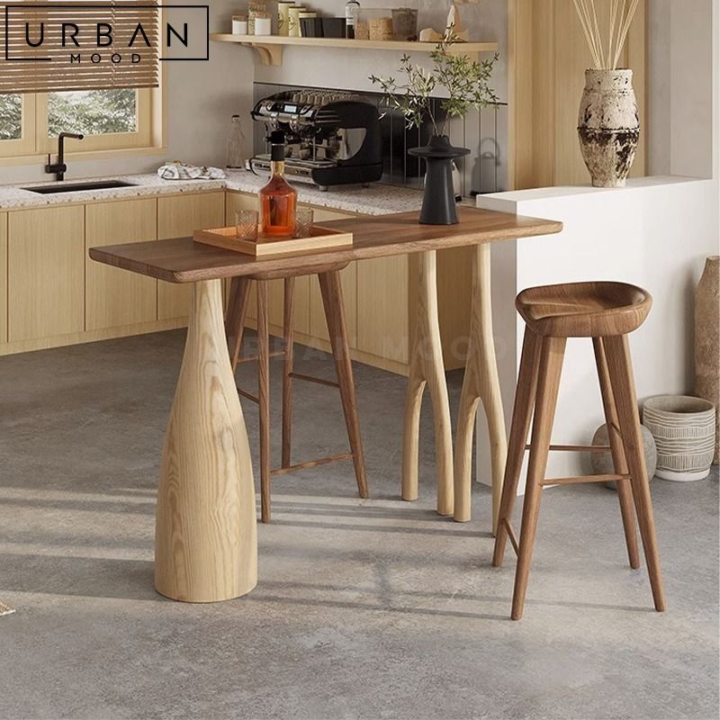 MARGAUX Modern Solid Wood Bar Table, Furniture & Home Living, Furniture ...