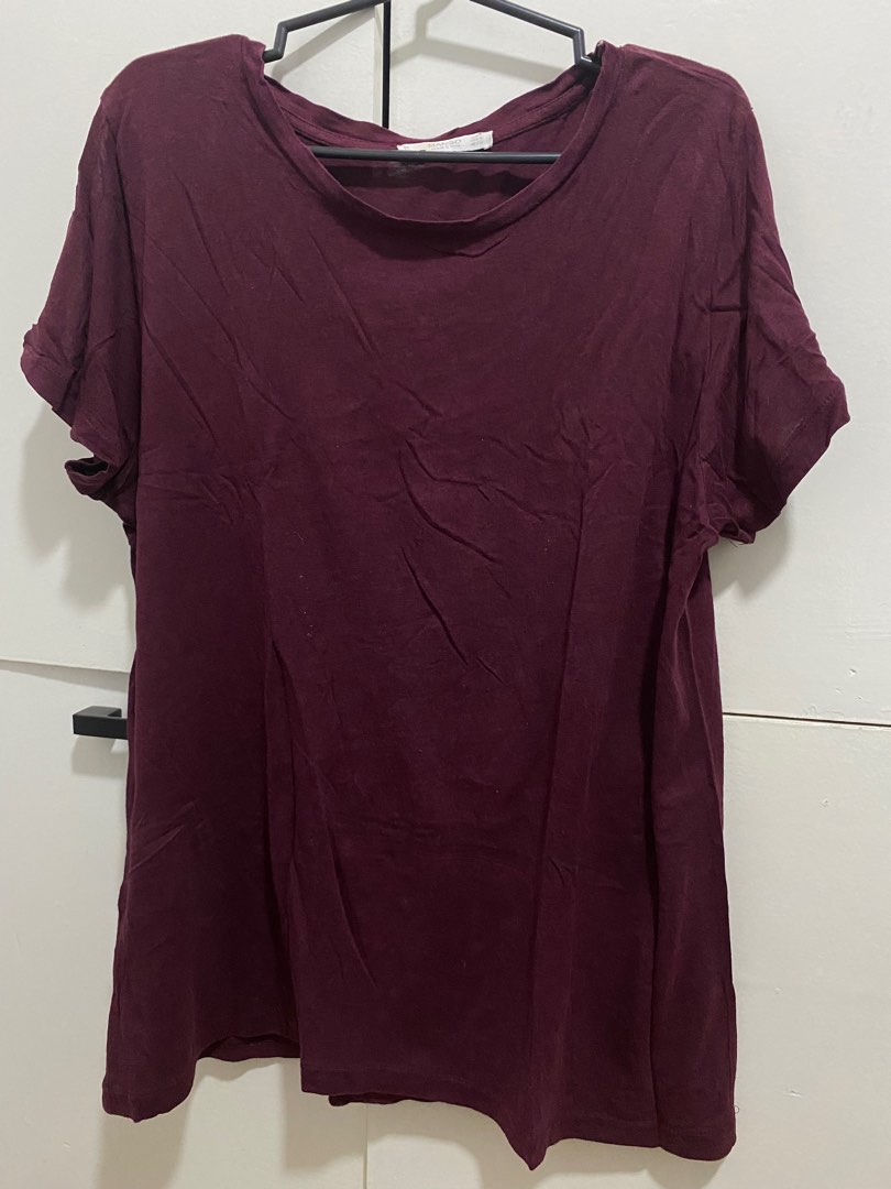 Maroon blouse (venus cut), Women's Fashion, Tops, Shirts on Carousell