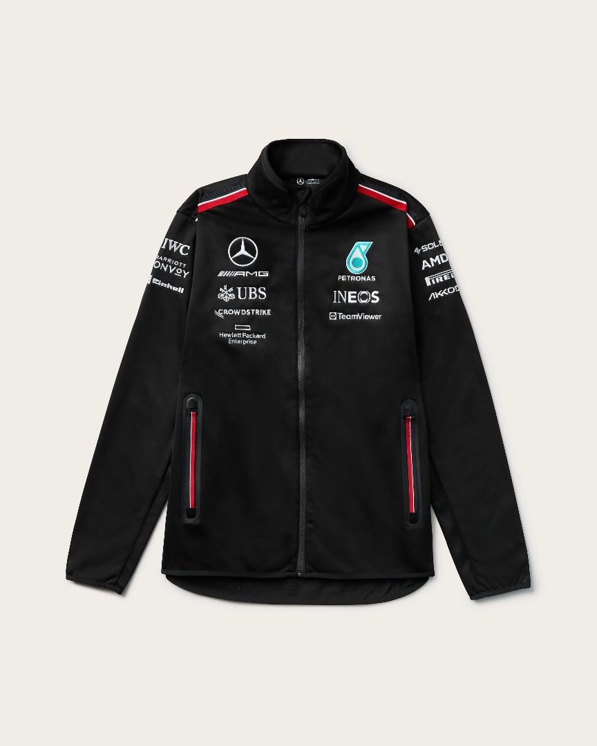 Mercedes-AMG Petronas F1 Mens 2023 Team Softshell Jacket Black, Men's ...