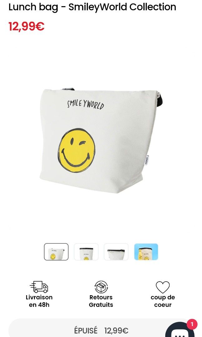Miniso smiley world collection lunch bag, Furniture & Home Living ...