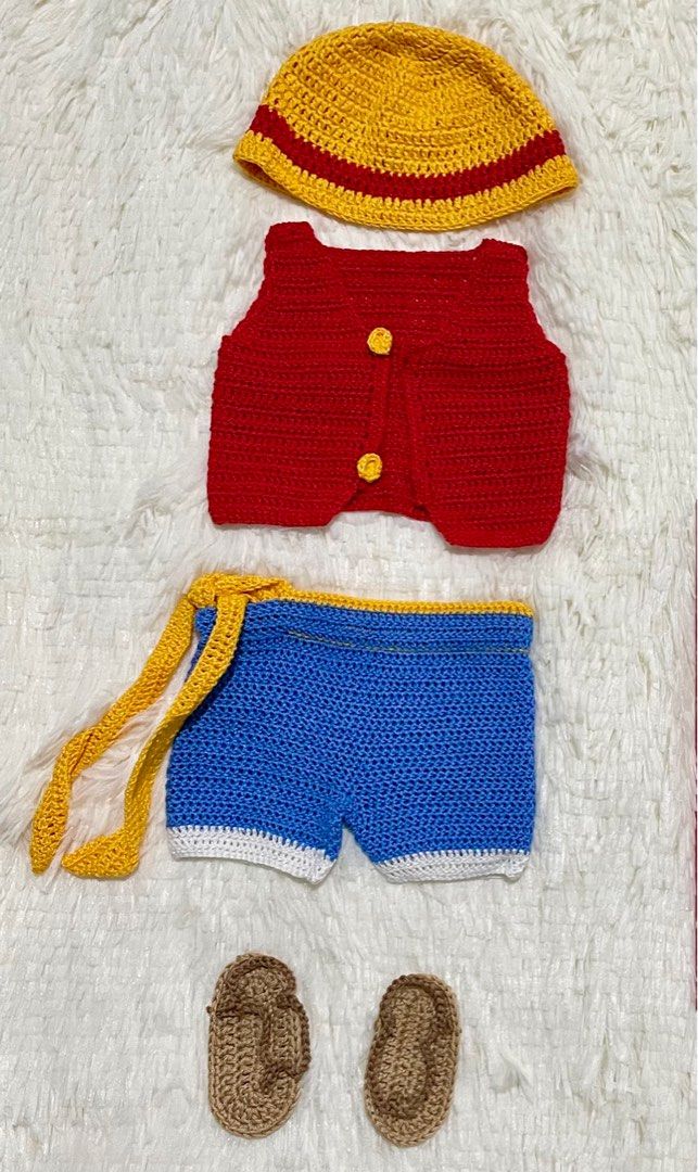 Monkey D Luffy One Piece Costume (Newborn-1 month old), Babies & Kids ...