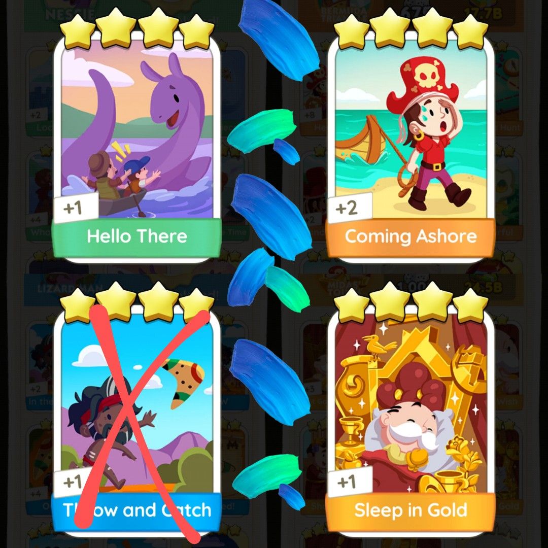 Monopoly Go Stickers - Hello There / Coming Ashore / Sleep in Gold ...