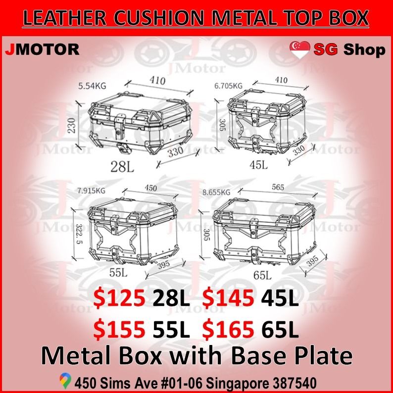 motorcycle x design metal top box, Motorcycles, Motorcycle Accessories ...