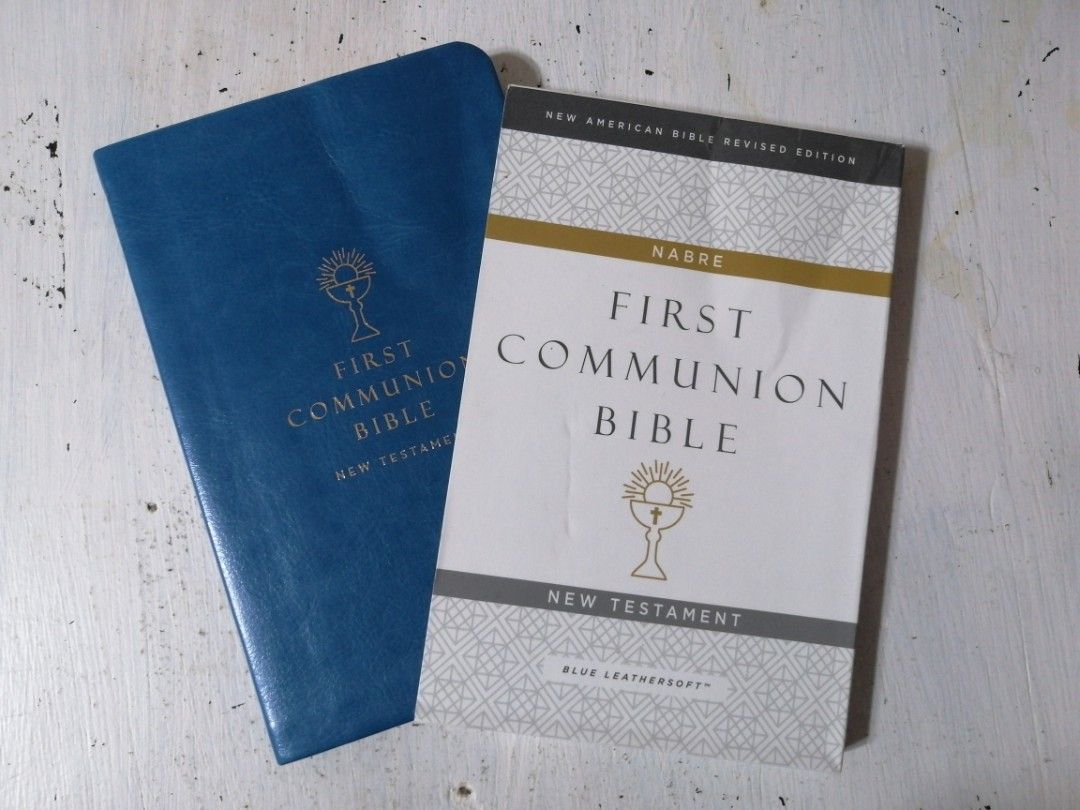 NABRE First Communion Bible (New Testament) Blue Leathersoft, Hobbies ...