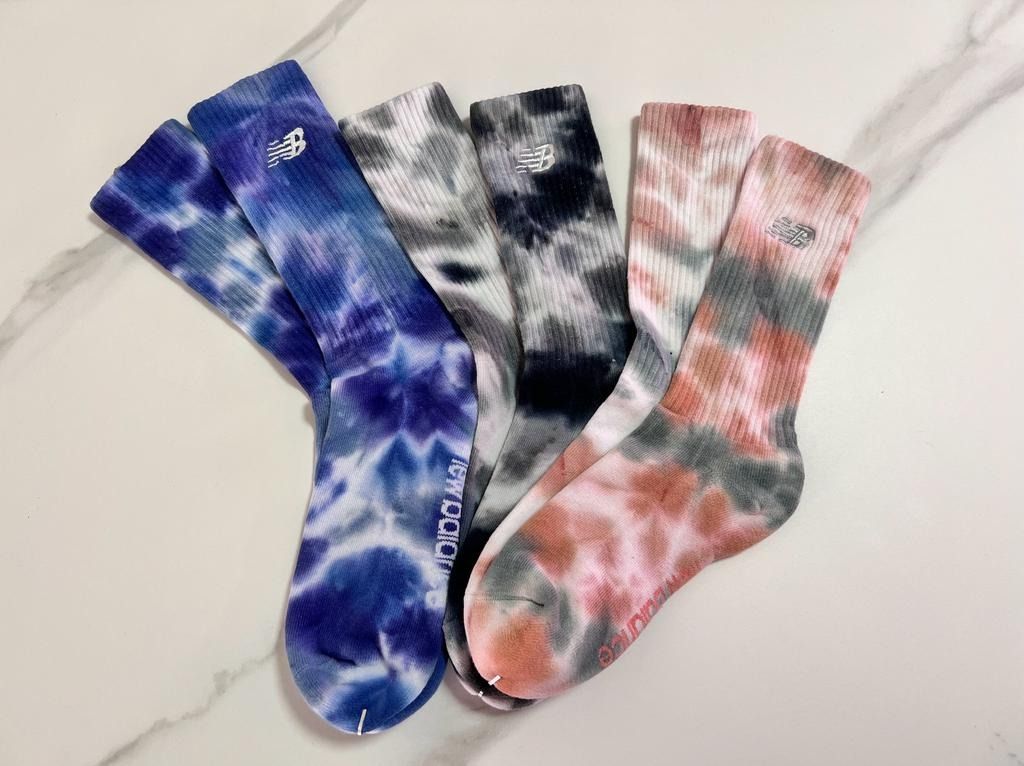 現貨New balance embroidery logo tie dye crew cushioned sport sock 刺繡標 扎染 ...