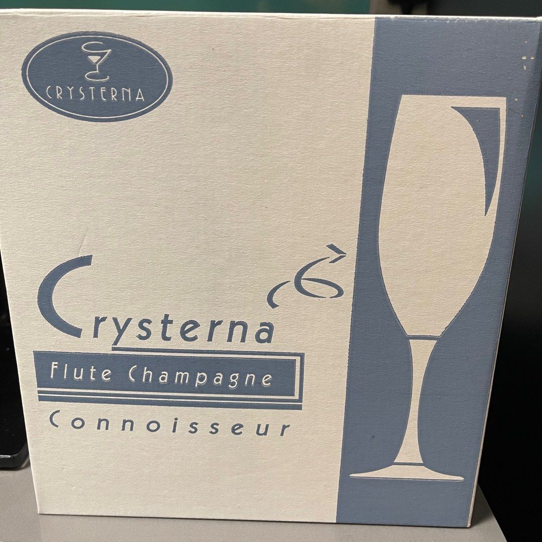 NEW crysterna flute champagne connoisseur set of 6 glasses, Furniture ...
