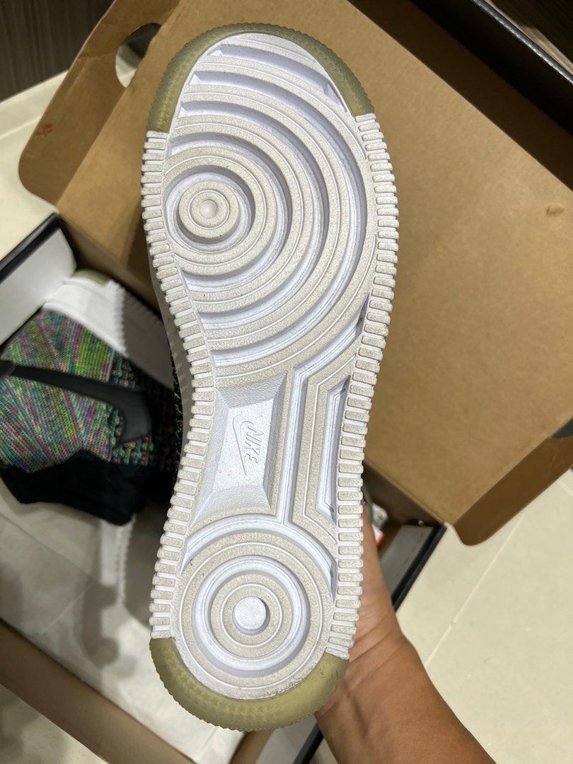 Nike mid cut fly knit Air Force one, Men's Fashion, Footwear, Sneakers ...