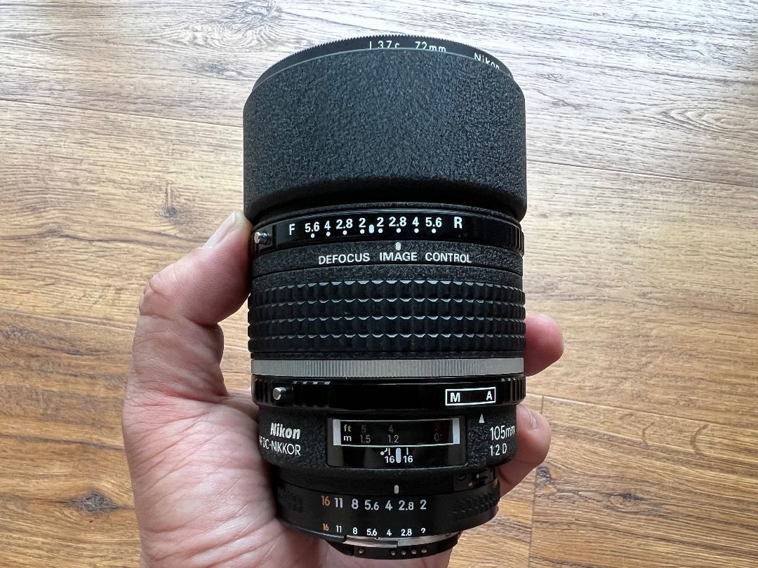 Nikon AFD DC 105mm F:2 LENS with Defocus Image Control, Photography, Lens & Kits on Carousell
