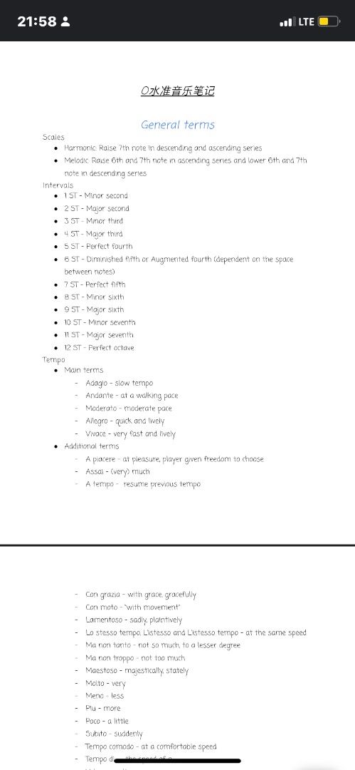 O Level Music Notes (2020-2021), Hobbies & Toys, Books & Magazines ...