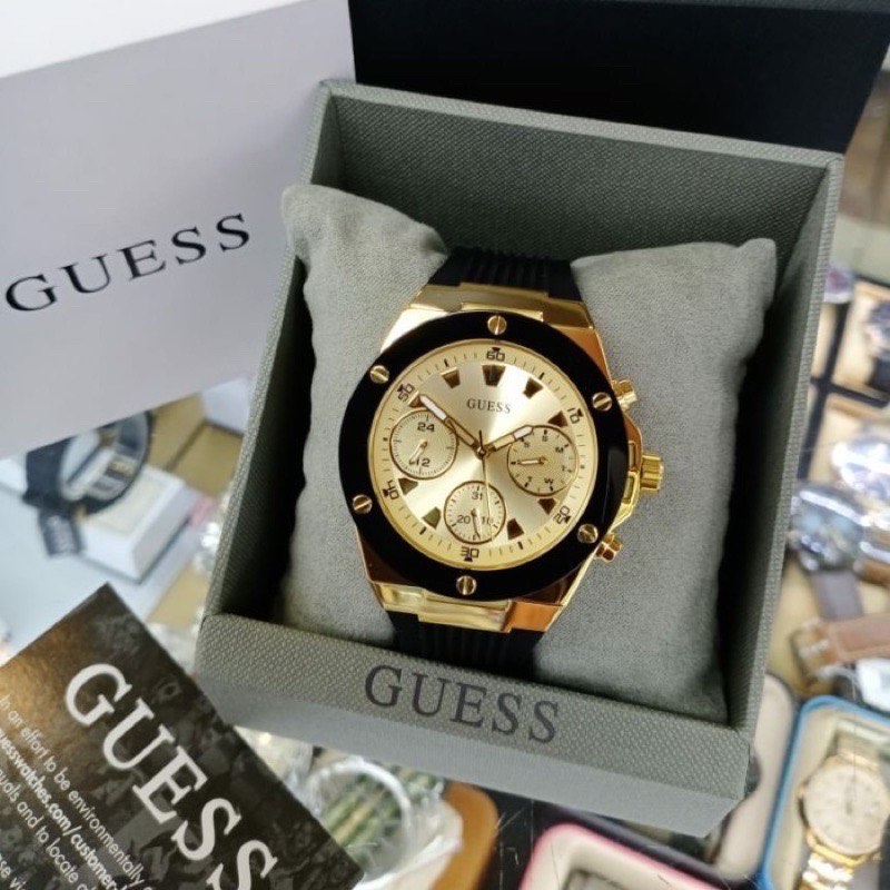 Original 100% Guess Watch Gold Black Gw0030L2, Fesyen Wanita, Jam ...