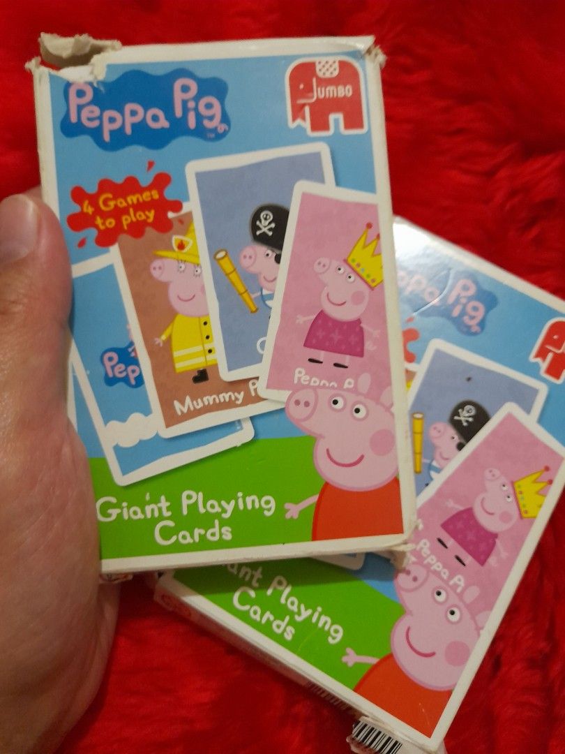 Peppa pig giant playing cards, Hobbies & Toys, Toys & Games on Carousell