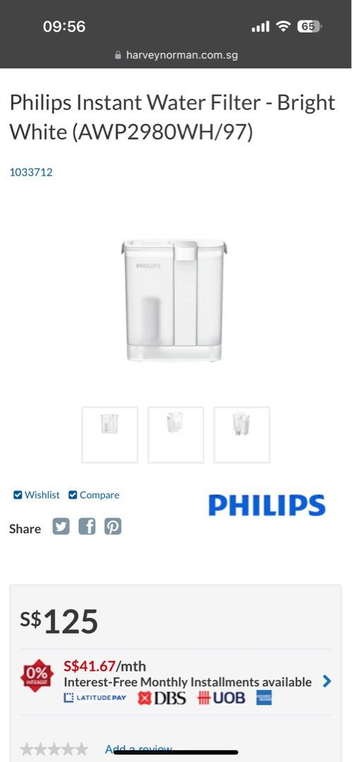 Philips Water Instant Water Filter Philips Instant Water Filter Pitcher ...